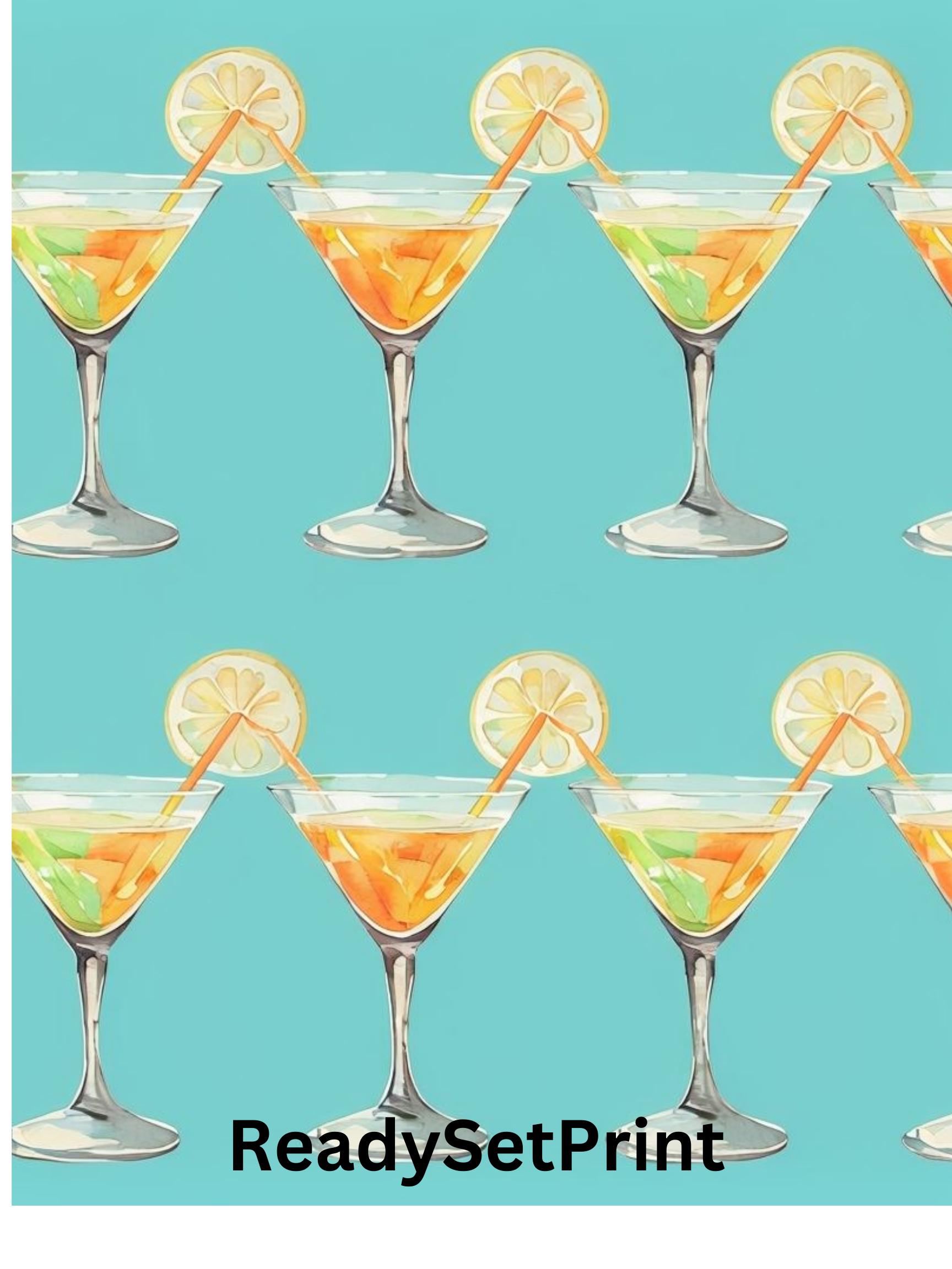 Martini Poster - Watercolor Martini Wall Art - Cocktail Print for Bar ...