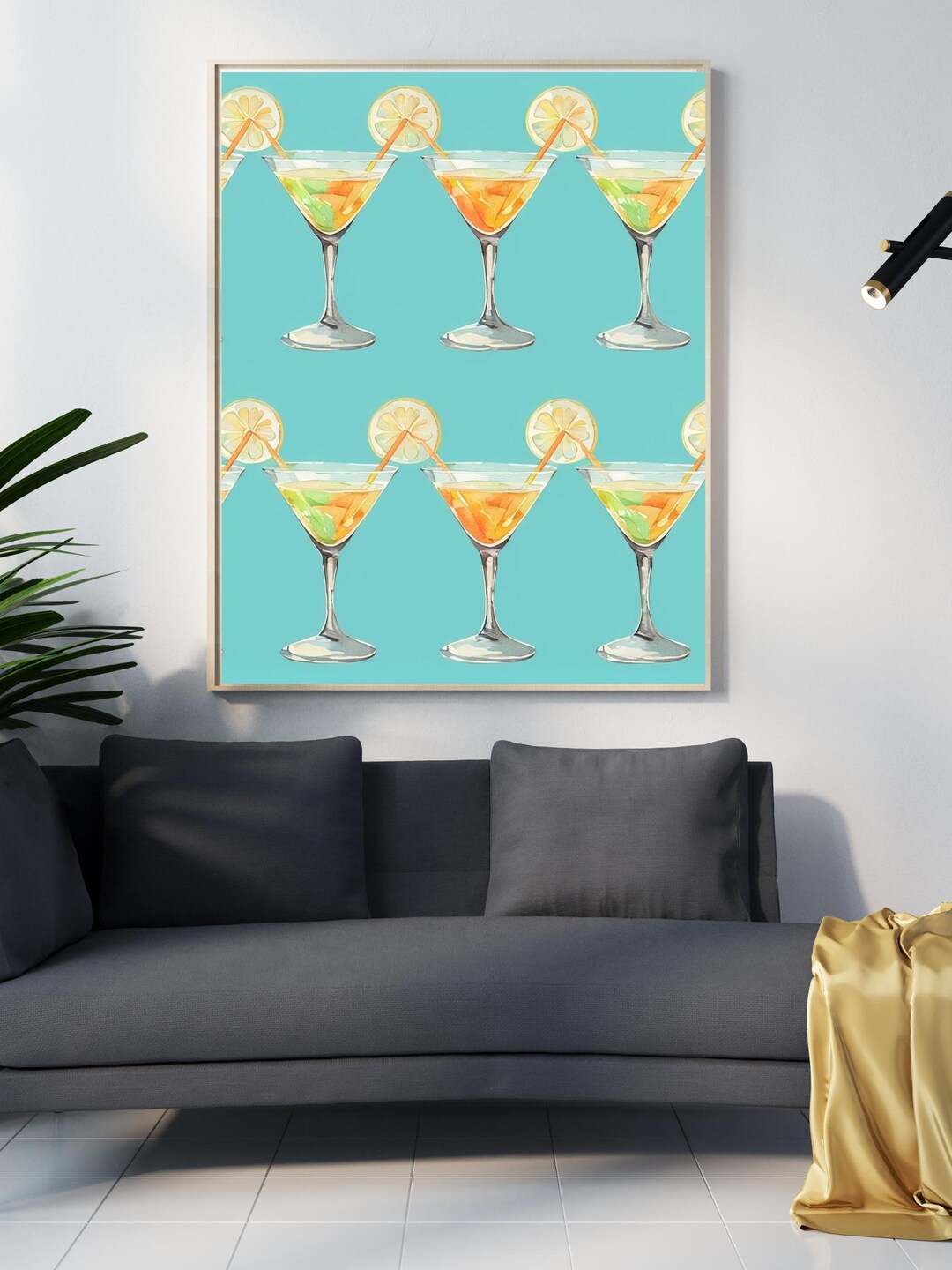 Martini Poster - Watercolor Martini Wall Art - Cocktail Print for Bar ...