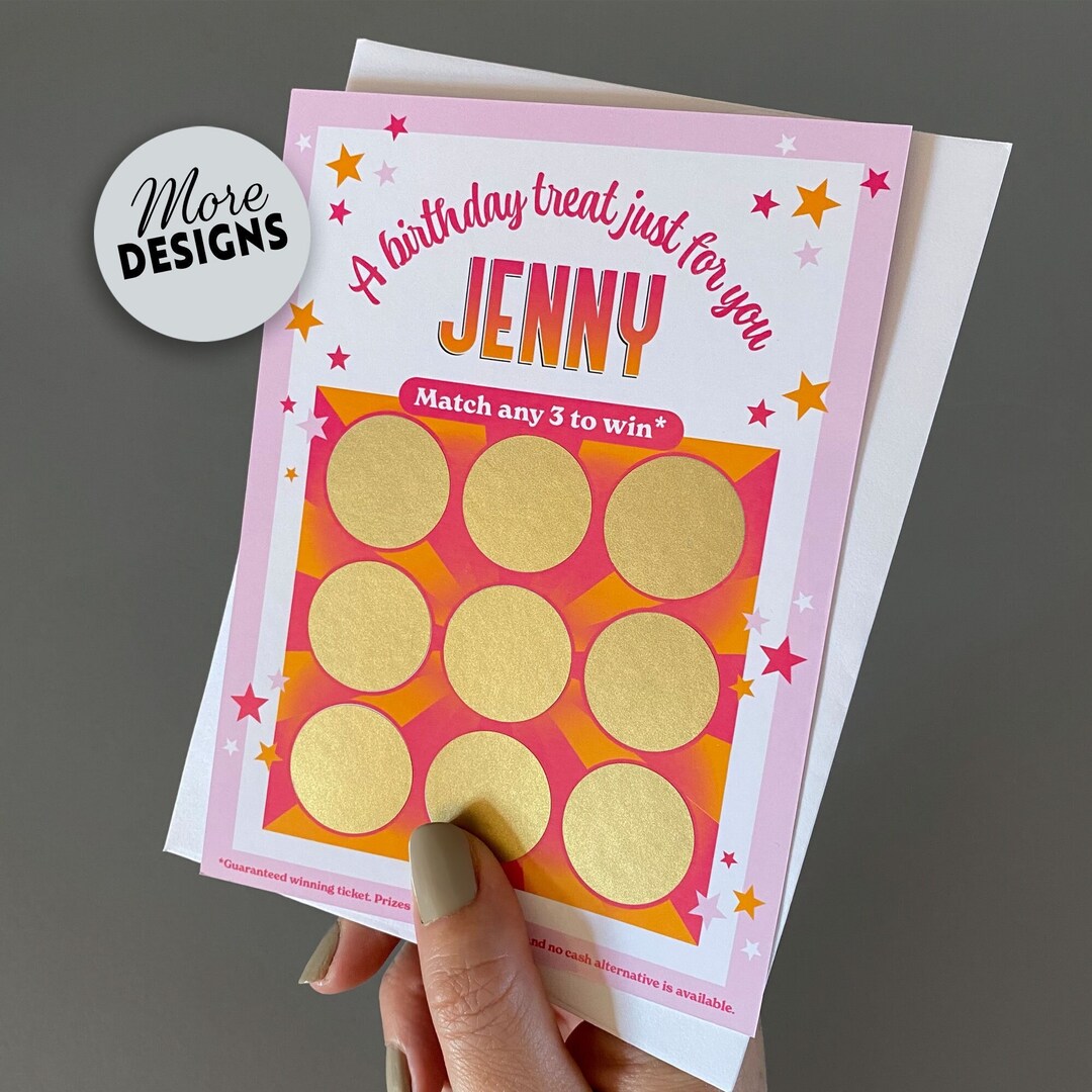 Custom Birthday Surprise Scratch Card / Personalised Surprise Gift ...