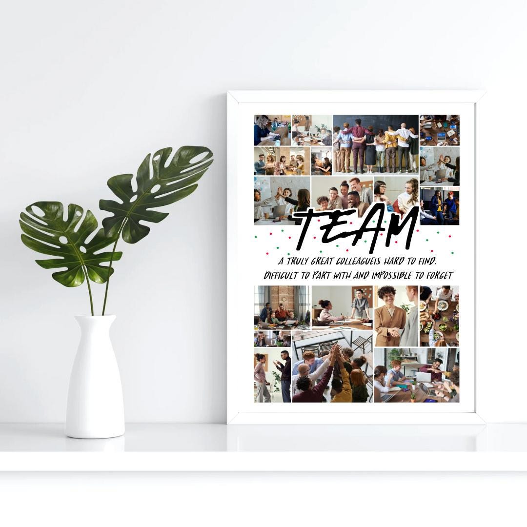 Colleague Team Photo Collage,leaving Photo Puzzle Poster,custom Photo ...