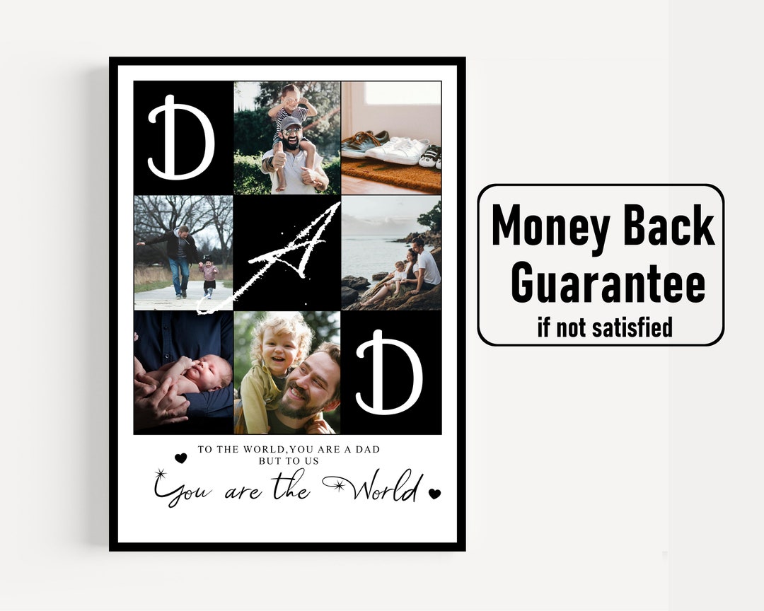 Custom Parent-child Photo Collage Poster,dad Photo Gift Fathers Day ...