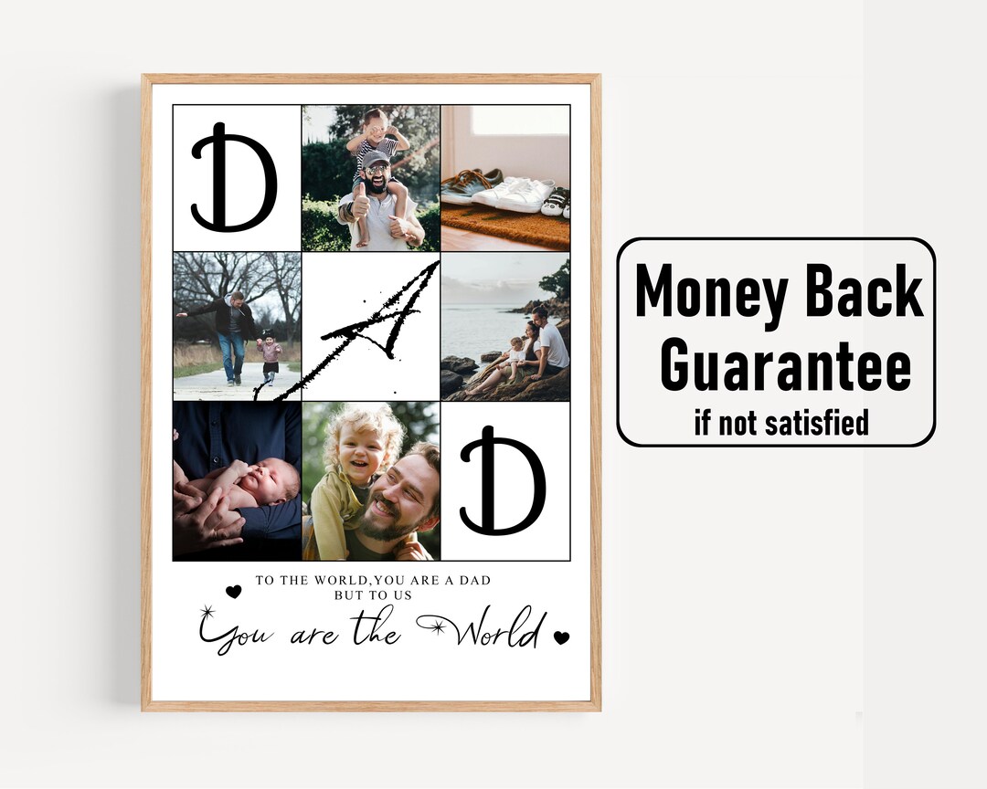 Custom Parent-child Photo Collage Poster, Fathers Day Photo Gift ...