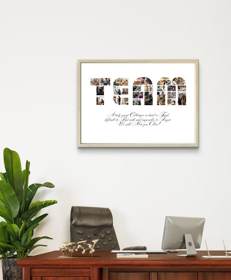 Photo Collage for Colleague Leaving, Team Photo Poster, Personalized ...