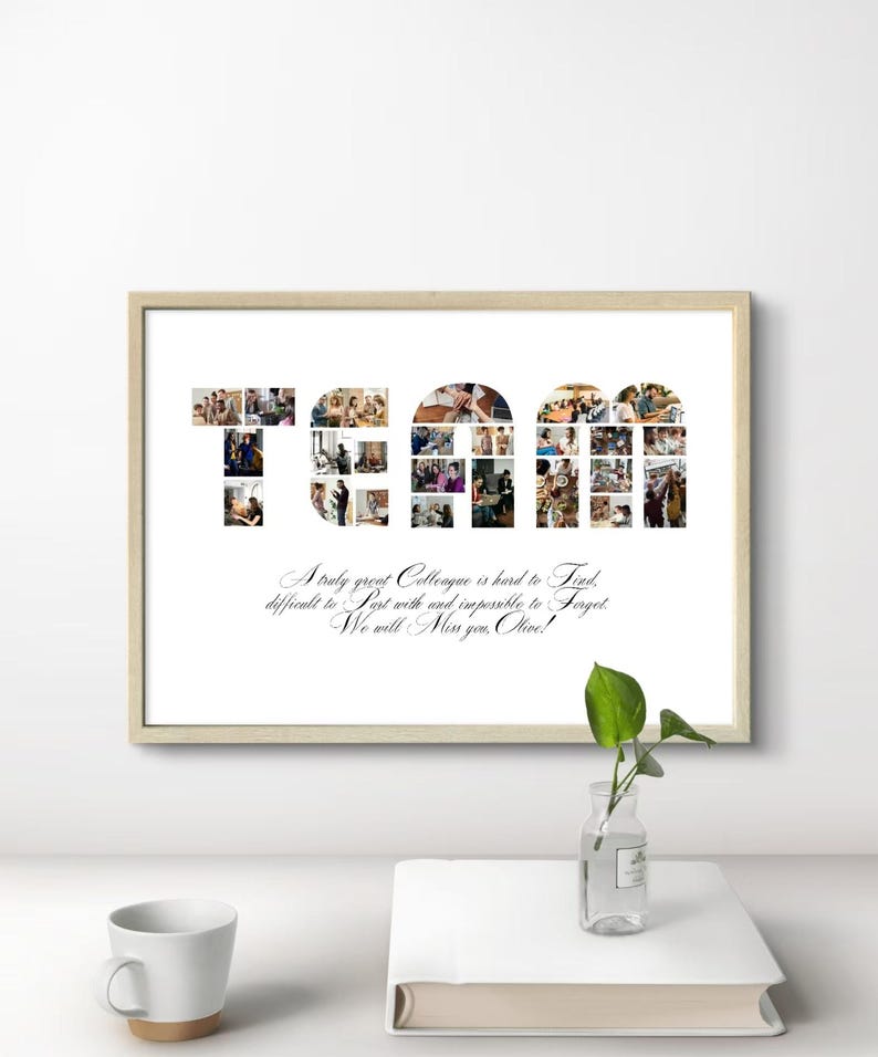 Photo Collage for Colleague Leaving, Team Photo Poster, Personalized ...