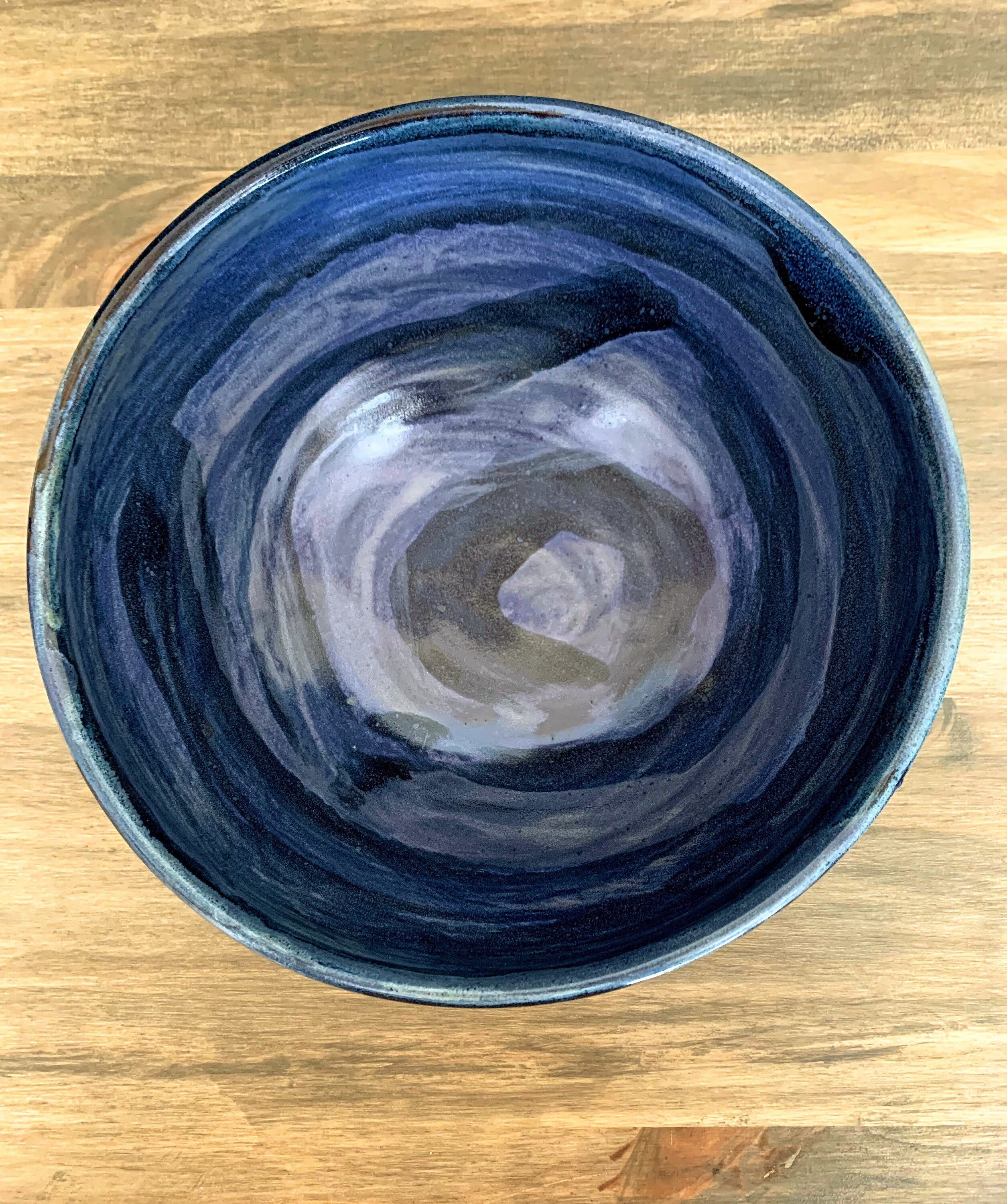 Large Blue Bowl Modern Gift Bowl Unique Serving Pottery - Etsy