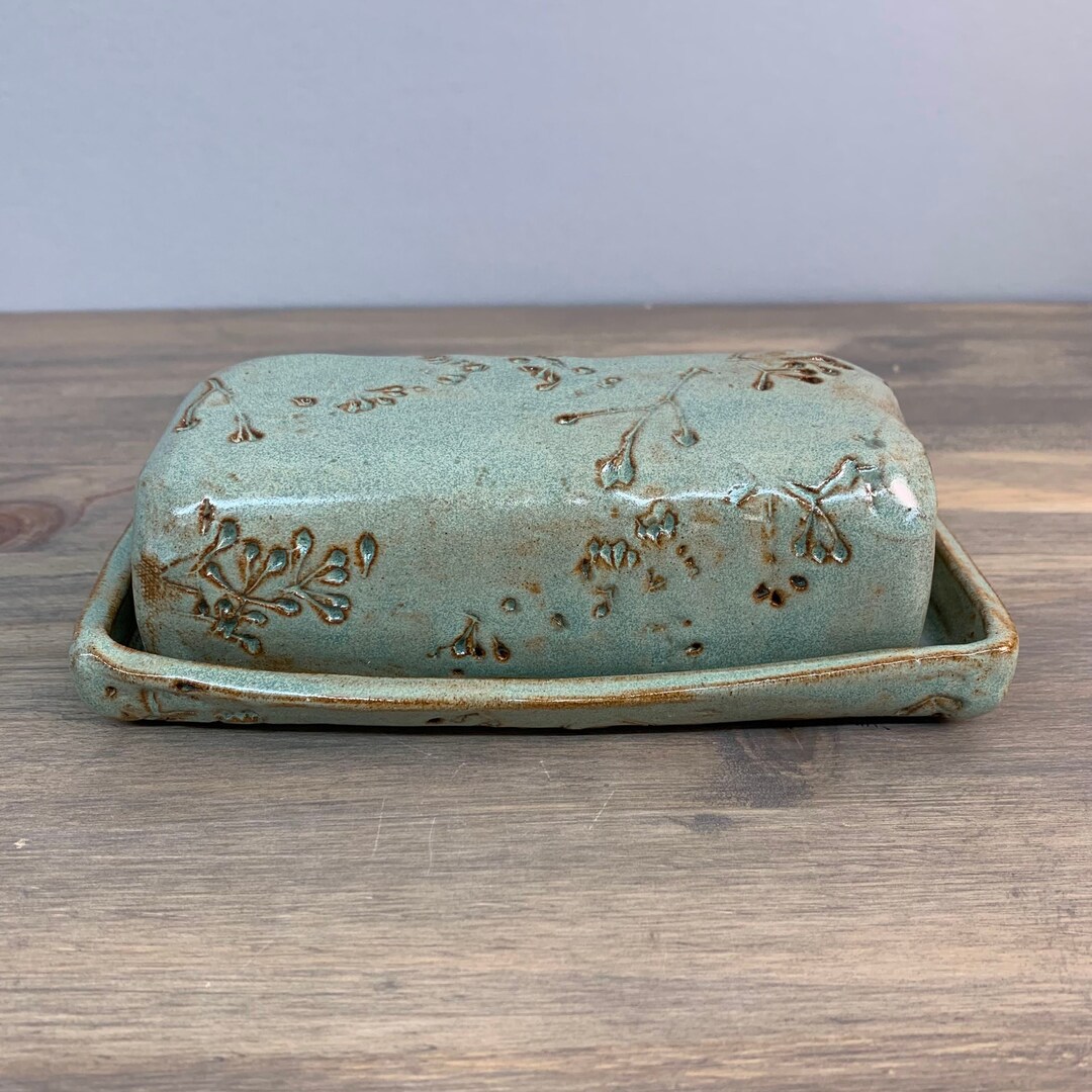 Handmade Butter Dish | Modern Pottery | Earthy Aesthetic Organic Kitchenware Gift | Botanical ...