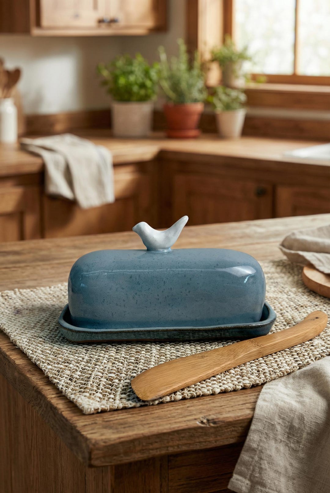 Pottery Butter Dish | Stoneware for Countertop | Ceramic Butter Dish ...