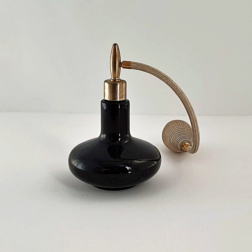 Very Beautiful Hand Painted Vintage Perfume Atomizer With Squeeze Pump ...