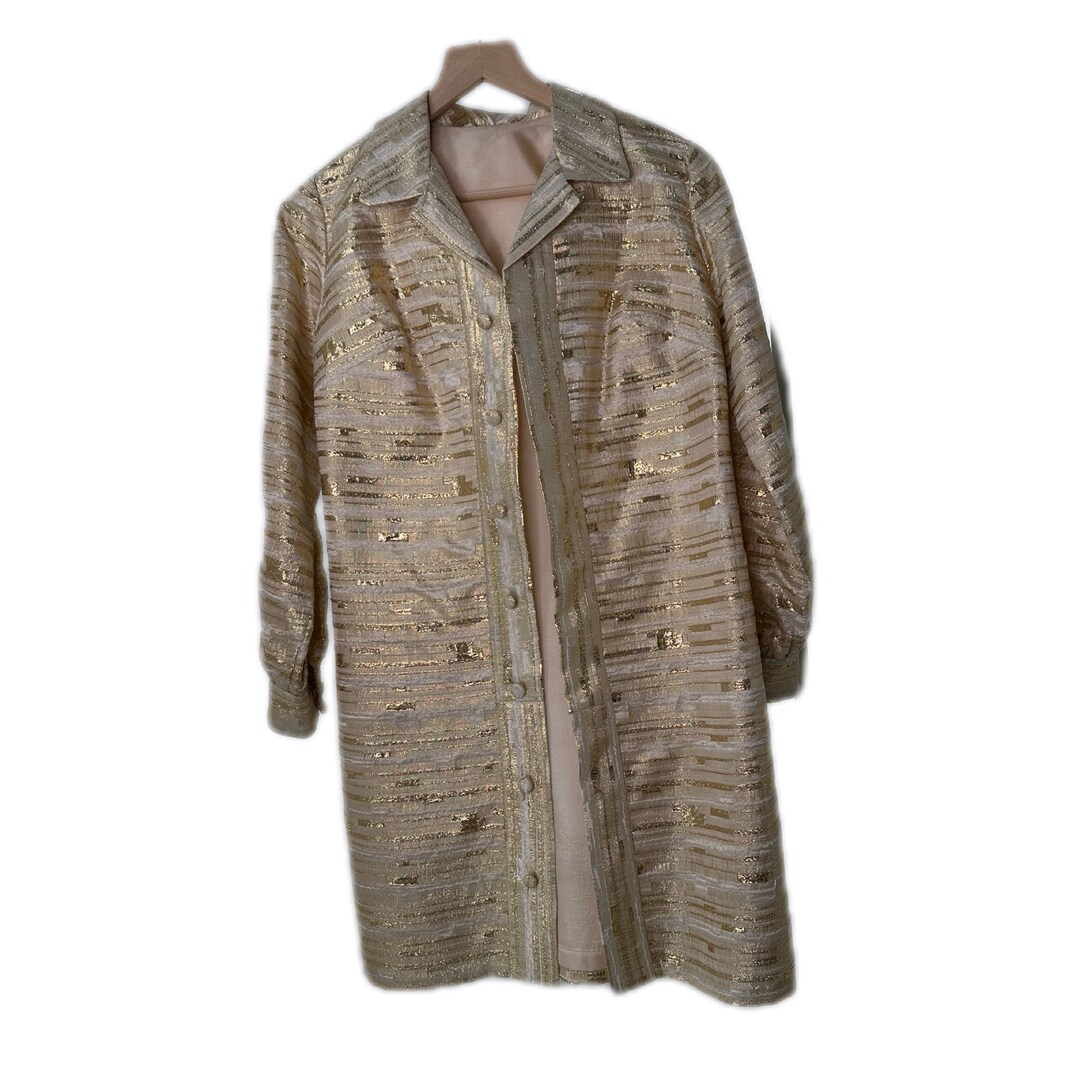 Striped and Gold Long Evening Jacket - Etsy