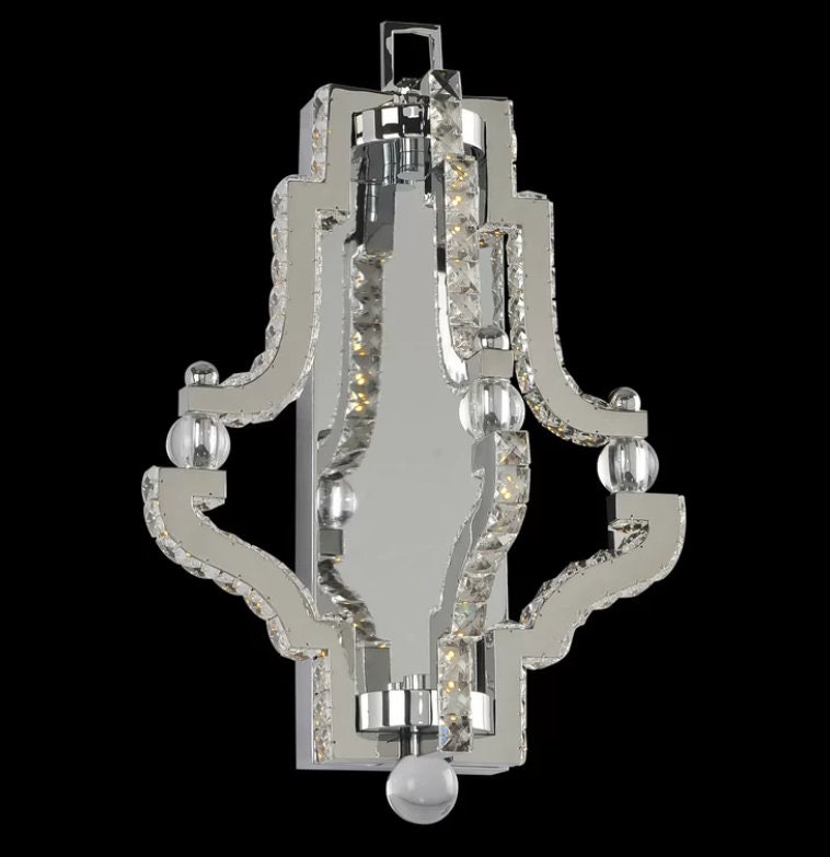 Opulent Chrome LED Flush Mounted Wall Sconce 18th Century Venetian ...