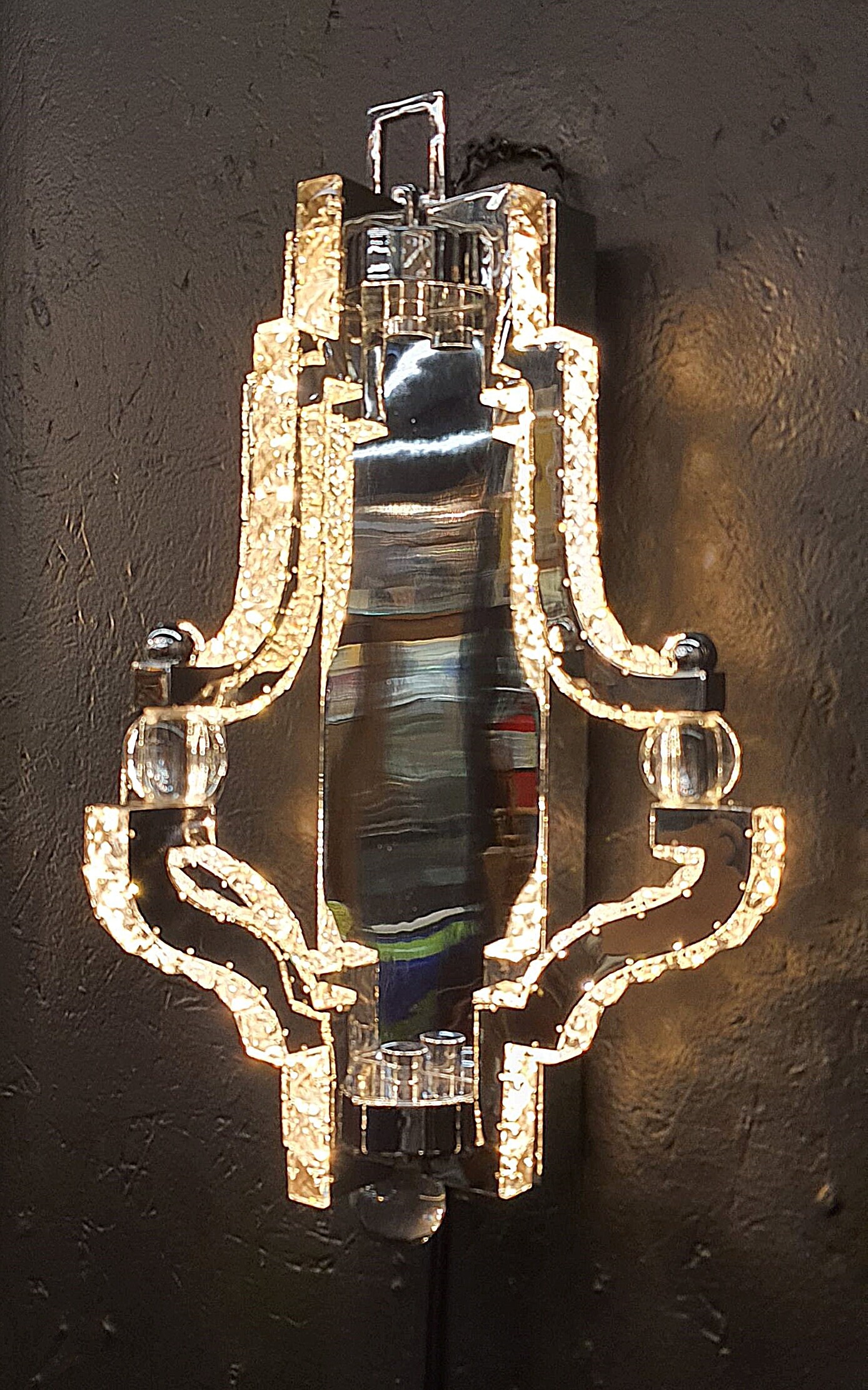 Opulent Chrome LED Flush Mounted Wall Sconce 18th Century Venetian ...