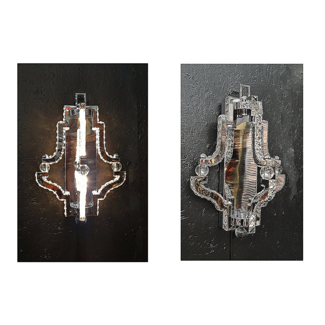 Opulent Chrome LED Flush Mounted Wall Sconce 18th Century Venetian ...