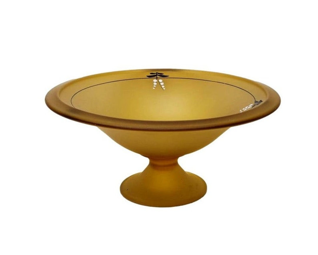 Art Deco Frosted Satin Glass Bowl Etsy