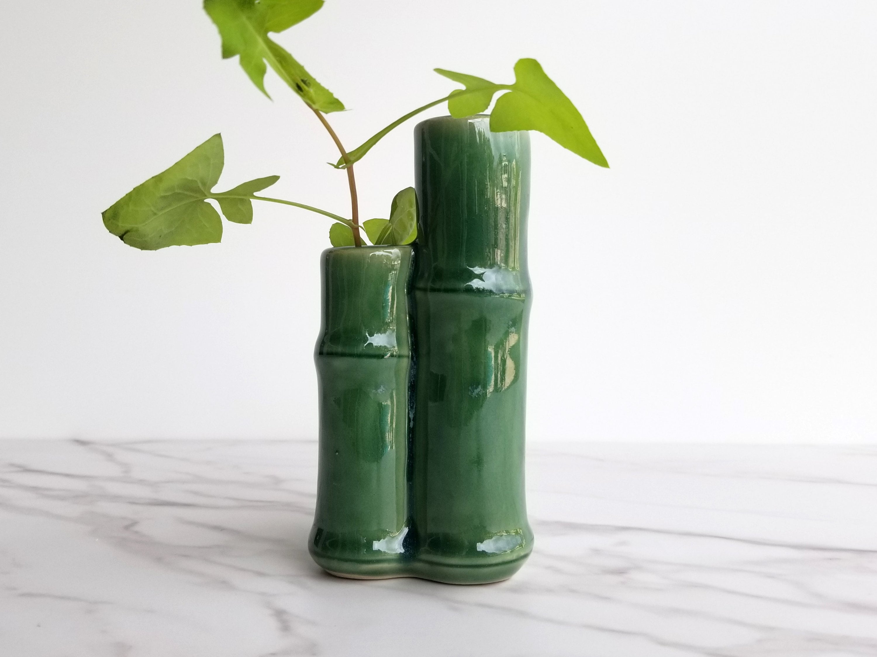 Vintage Ceramic Three Stem Bamboo Shaped Vase Mid Century - Etsy