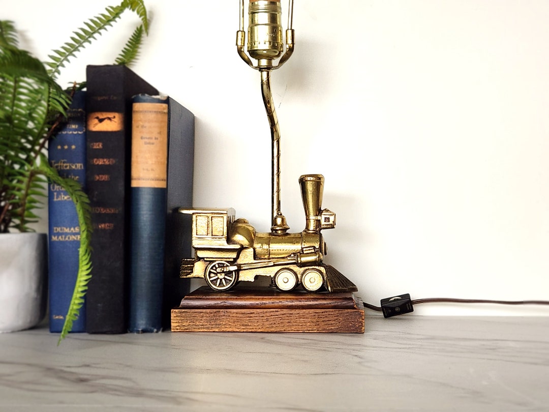 Vintage Brass Steam Locomotive Railroad Train Engine Lamp Base - Etsy