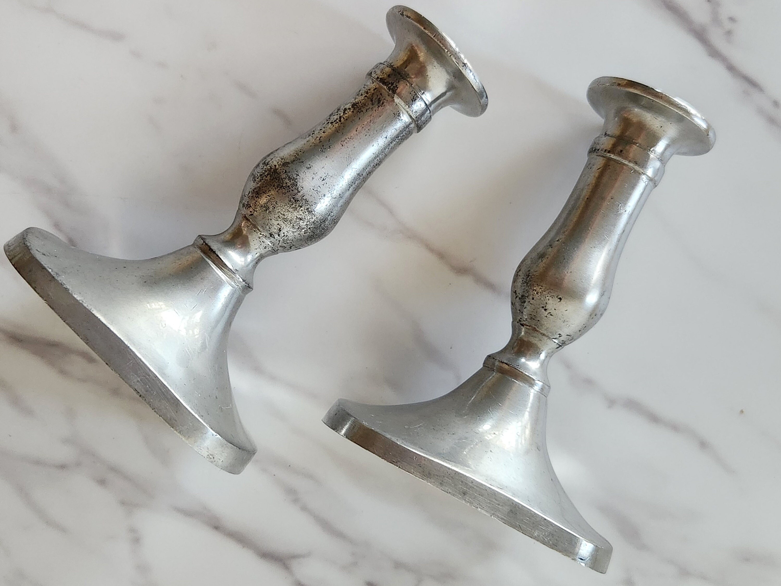 Vintage Stieff Pewter Candlestick Holder Pair, Williamsburg Pattern, 5 ...