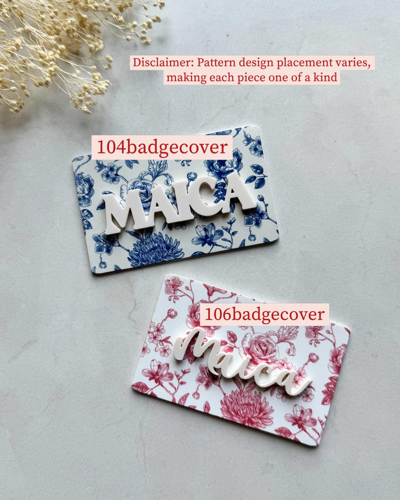 Horizontal Badge Buddy, Badge Cover Back, Cute Badge Holder ...
