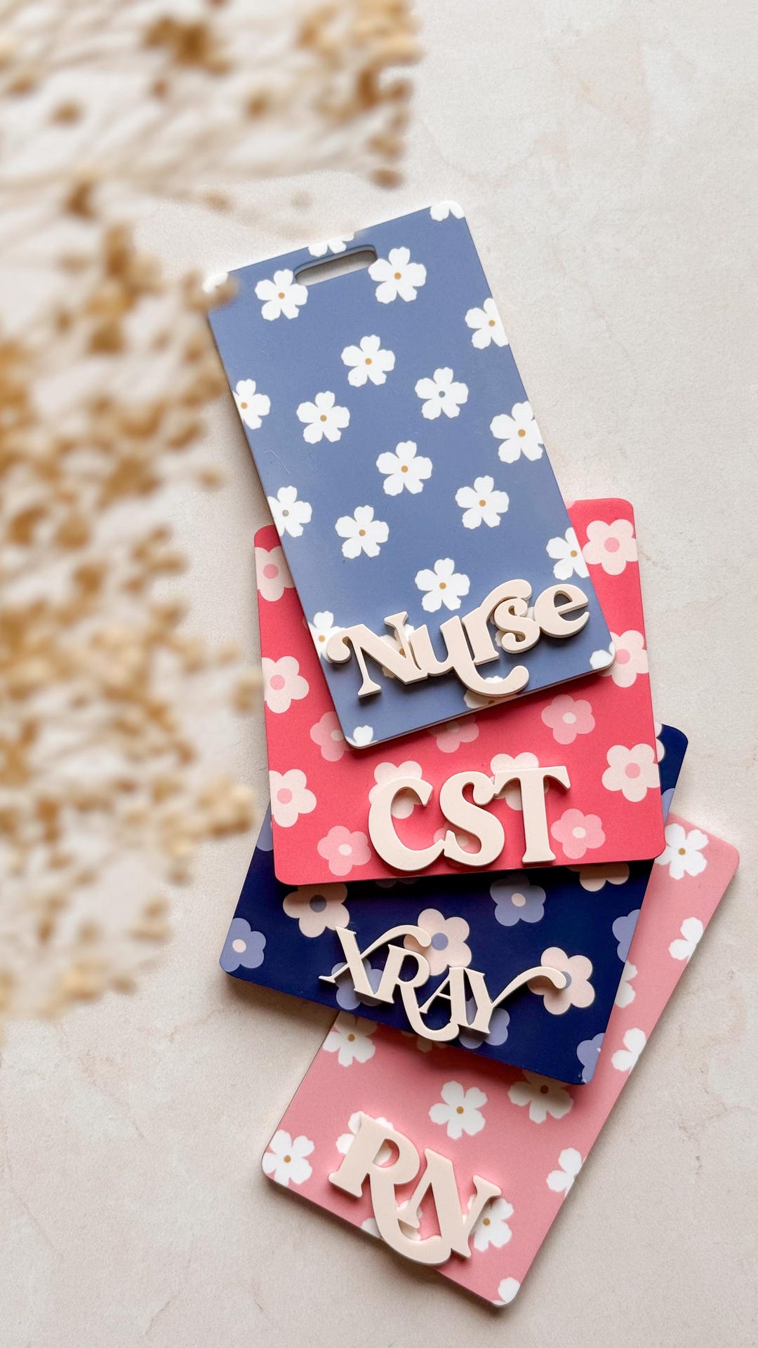 Floral Badge Buddy | Radiology Badge Xray | Pct Nurse Student | Nurse ...