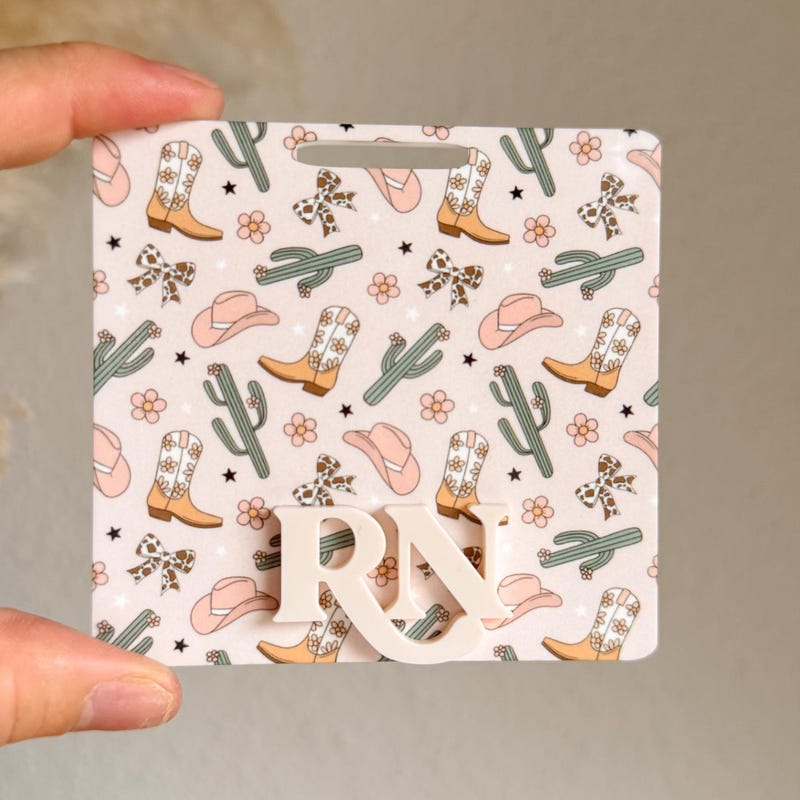 Western Acrylic Name Tag - Etsy