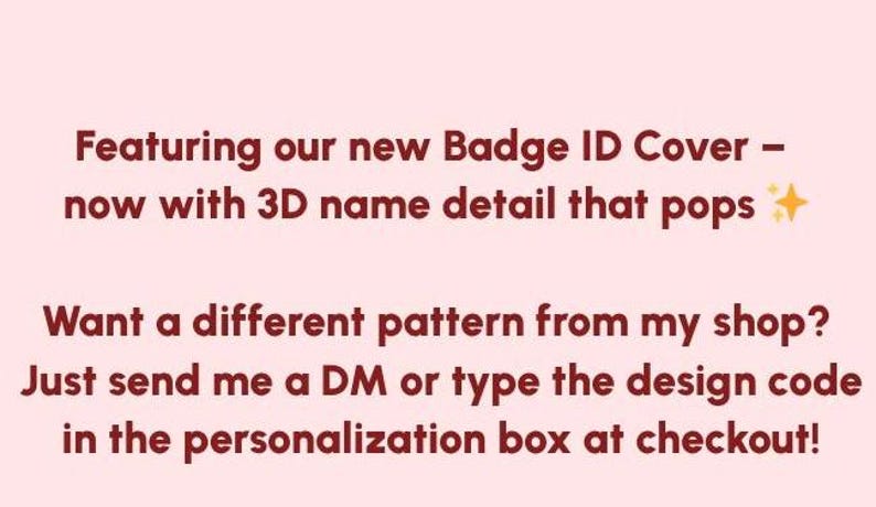 Horizontal Badge Buddy, Badge Cover Back, Cute Badge Holder ...