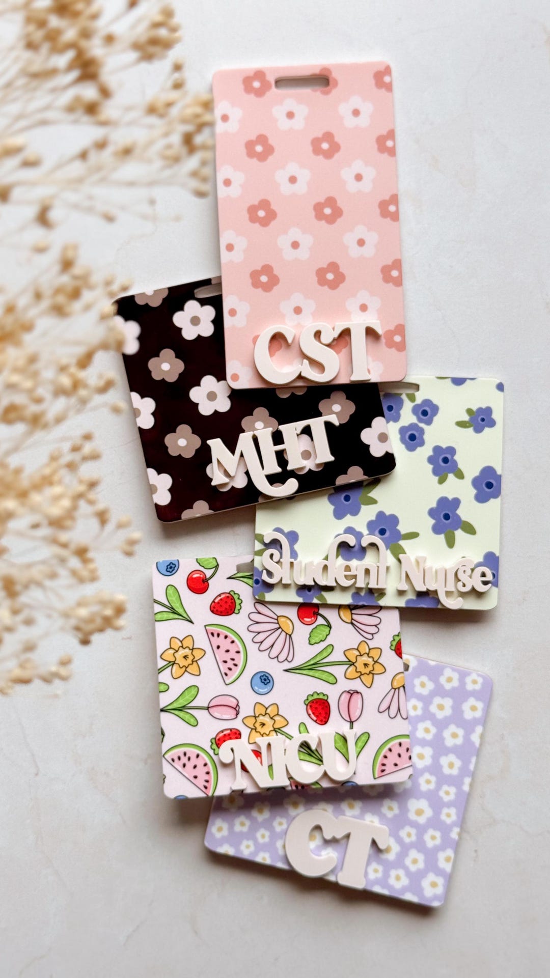 Floral Badge Buddy | Radiology Badge Xray | Pct Nurse Student | Nurse ...