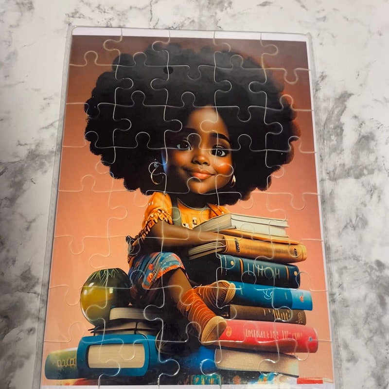 Black Girl Reading Puzzle - Etsy