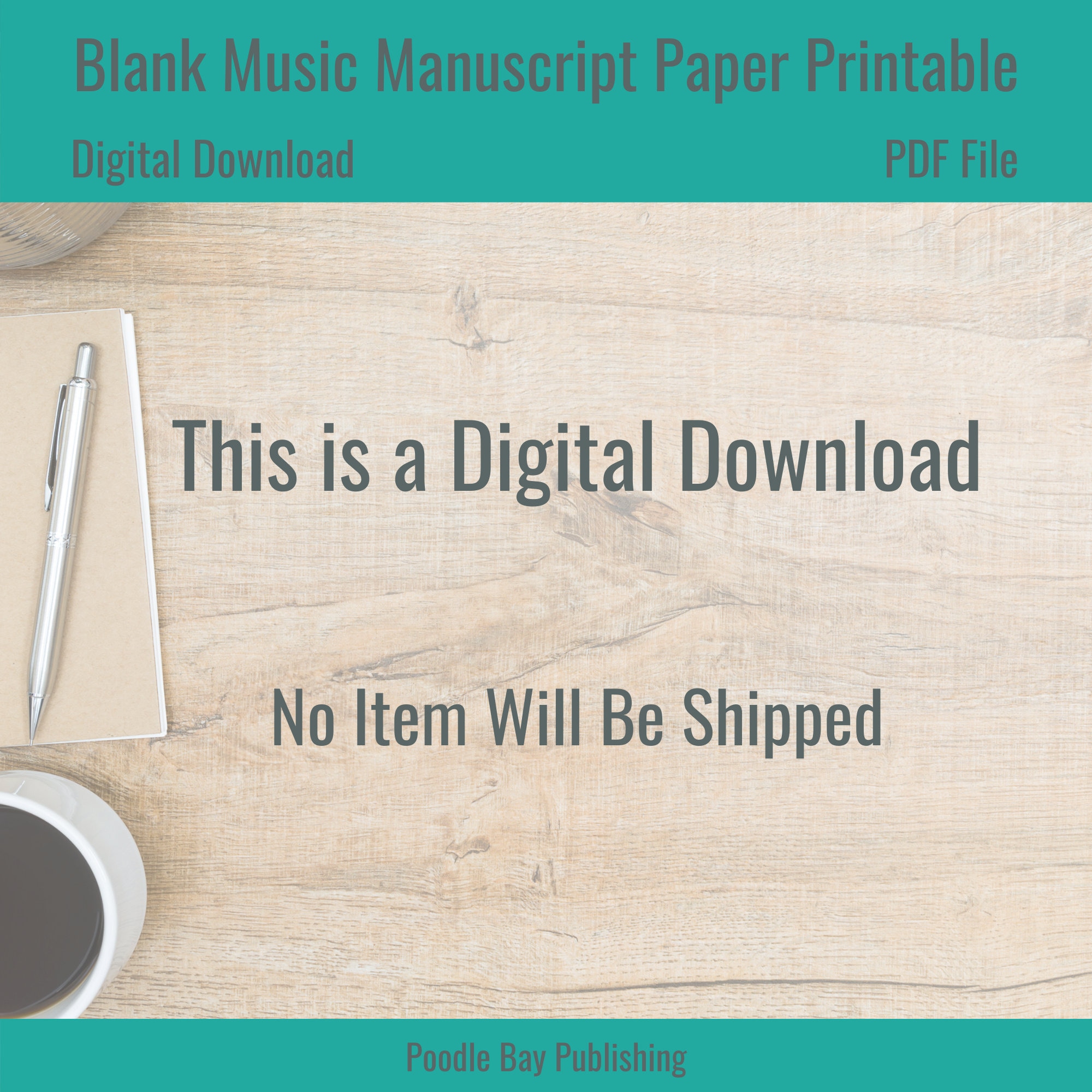 Blank Music Manuscript Paper Printable - Etsy