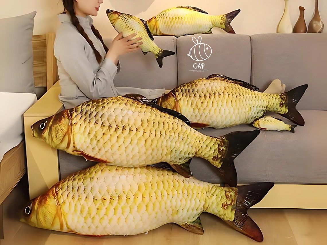 Goldfish Plush 12 Inch Fish Plushie Real Looking Cute Kawaii Stuffed ...