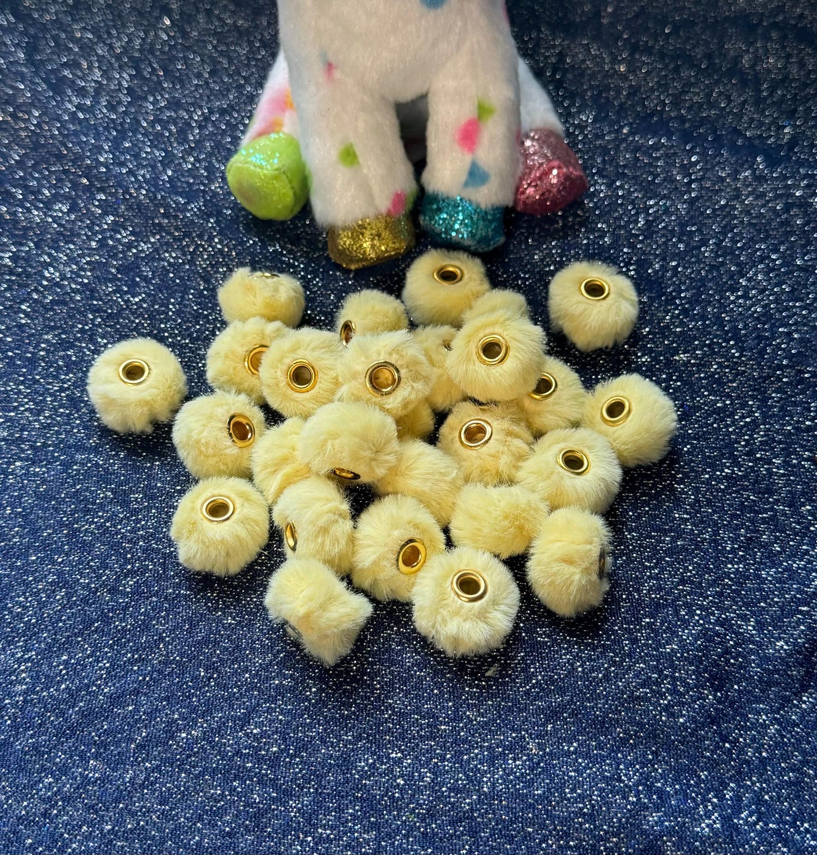 Fuzzy Spacer Beads, Spacer Beads, Yellow Spacer Beads, Yellow Fuzzy ...