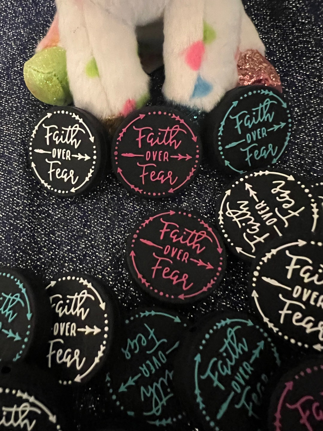 Faith Over Fear Silicone Focal Beads, Religious Silicone Focal Beads ...