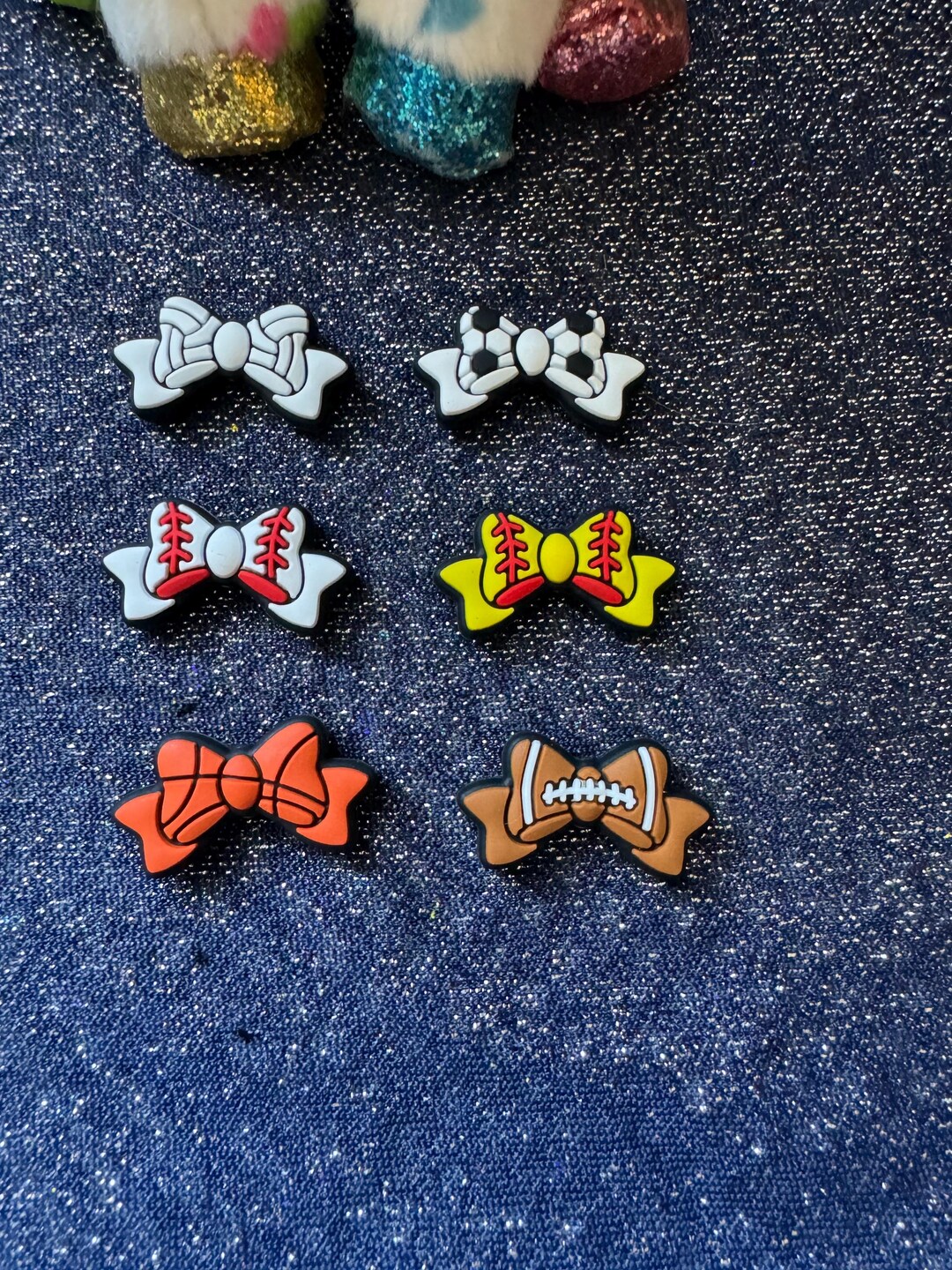 Sports Bow Silicone Focal Beads, Sports Focal Beads for Freshies ...