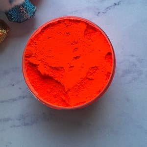 Neon Orange>>bright Orange Mica Pigment Powder, Loose Neon Orange ...