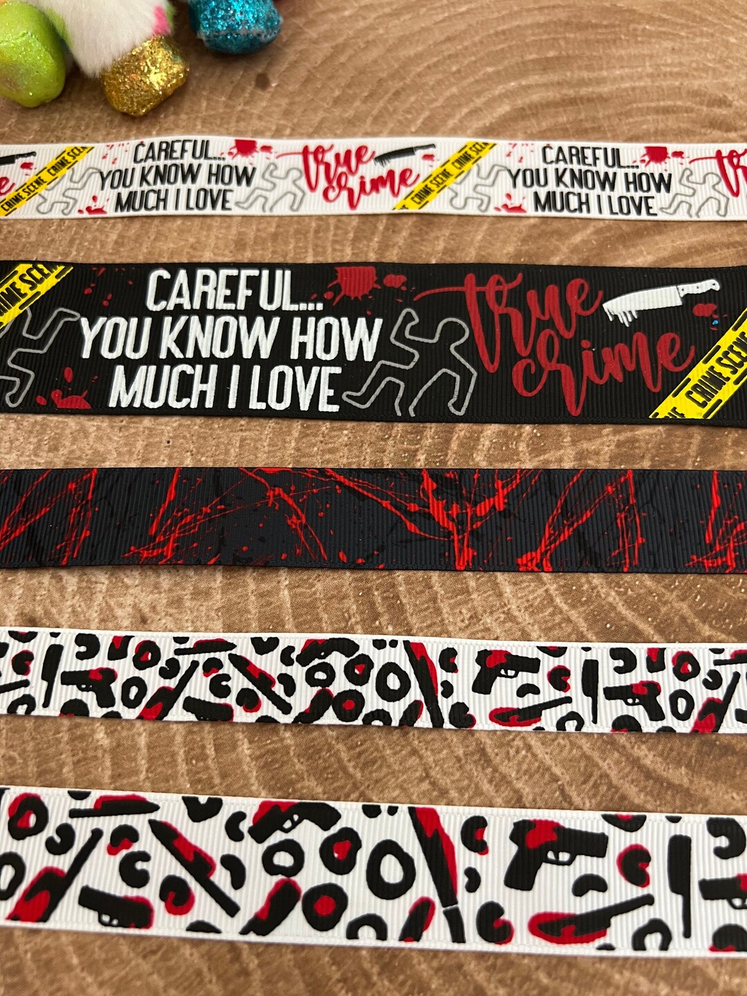 5/8", 7/8", and 1.5" USDR True Crime Ribbon/us Designer Ribbon/"true ...