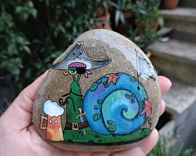 Pirate Snail Pebble - Etsy