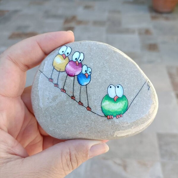 Painted Rocks Birds - Etsy