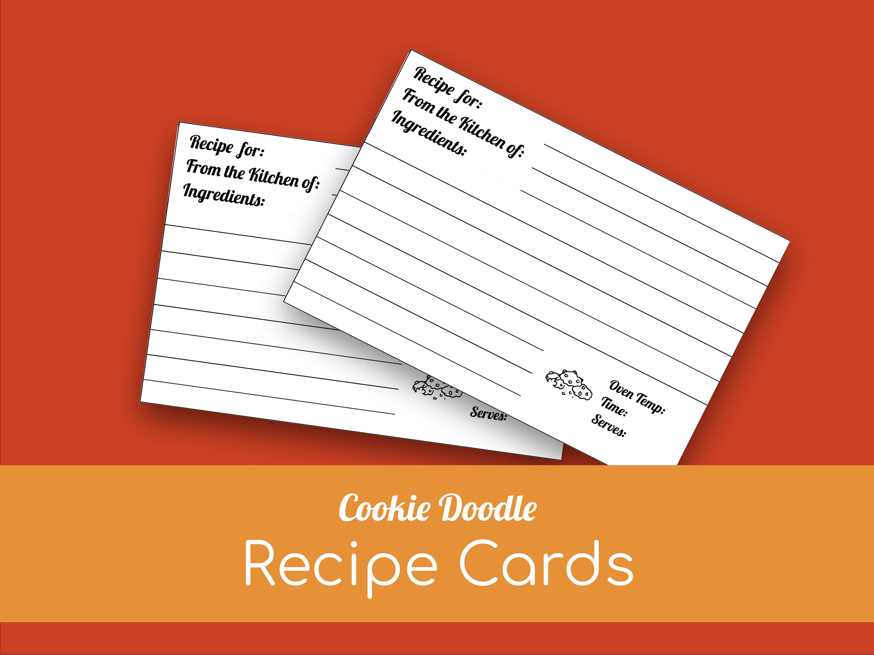 Printable Recipe Cards, Recipe Template, Recipe Card Template ...