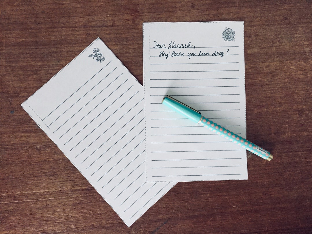 Mini Floral Notebook Writing Paper Printable, Mini Pen Pal Paper ...