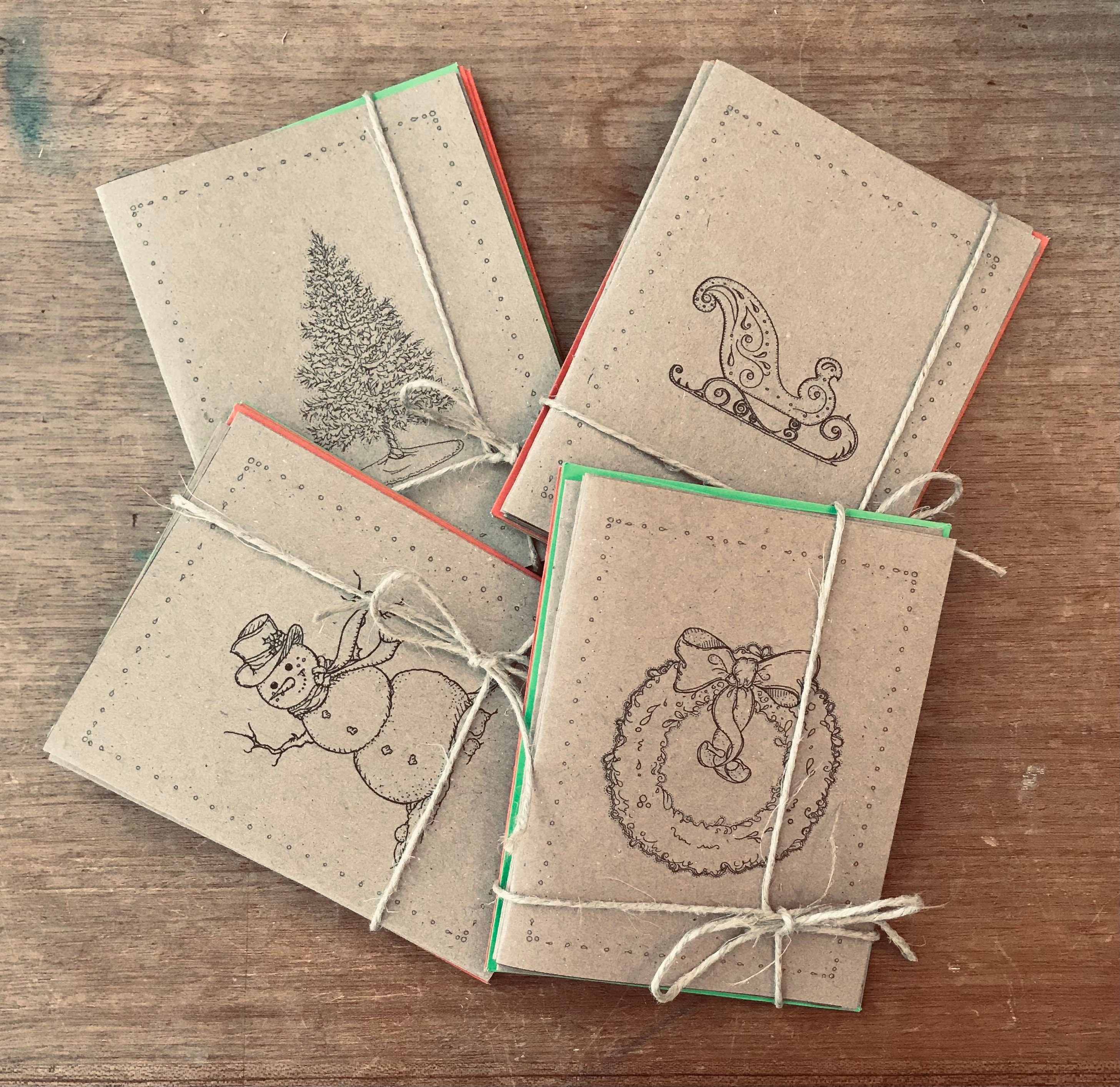 Blank Holiday Greeting Card Set, Christmas Card Pack, Variety Pack (4 ...