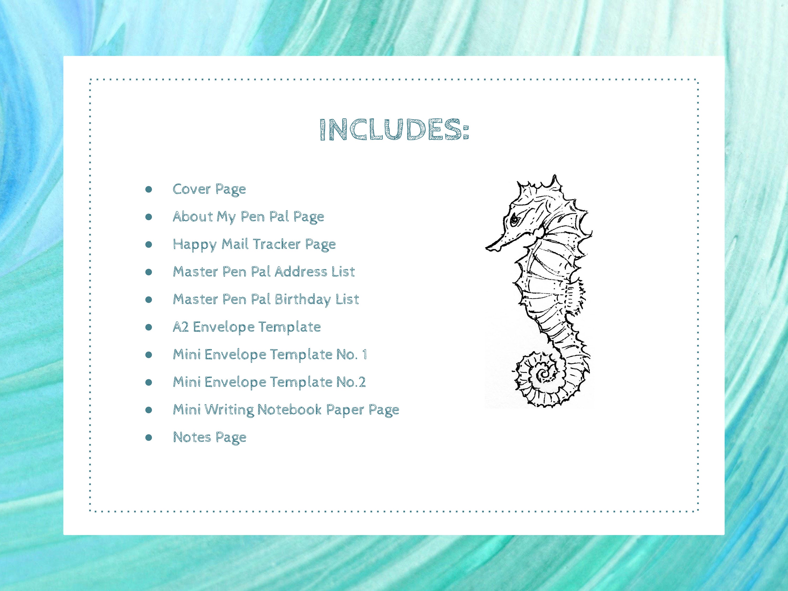 Nautical Pen-pal Binder Bundle Printable (10 Pages), Pen Pal Supplies ...