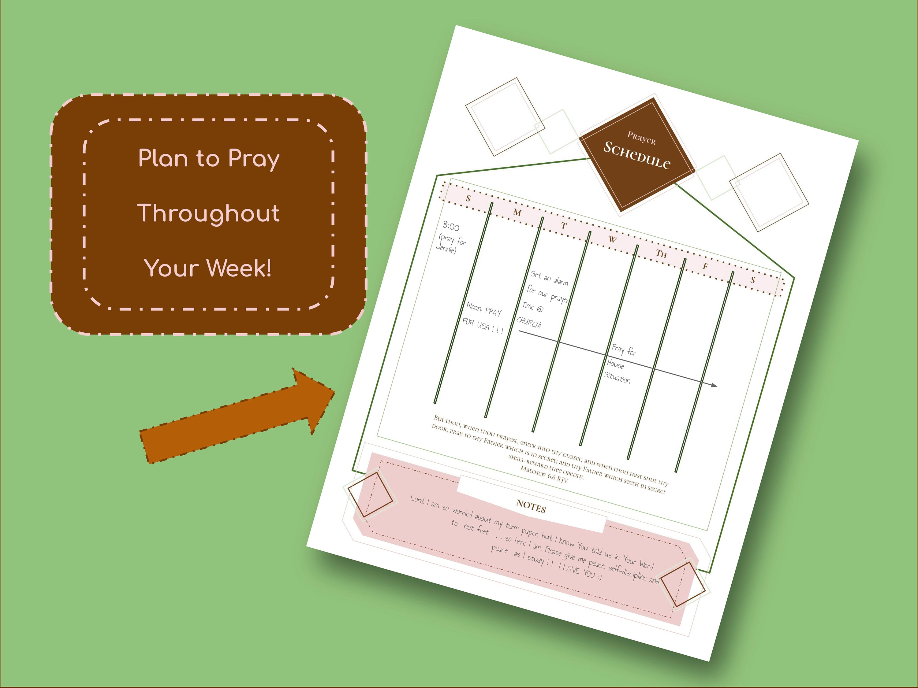 Printable Prayer Record Sheet & Schedule, Prayer Journal, Prayer ...