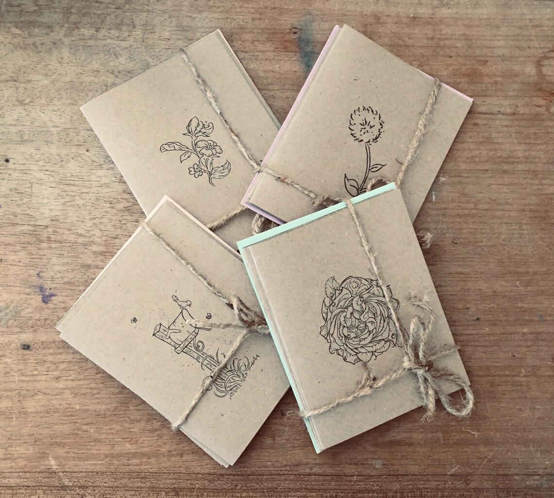 Blank Whimsical Nature Card Set, Fall Card Pack, Variety Pack 4, Cards ...