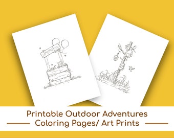 Printable Outdoor Adventures Coloring Pages Wall Art/wall | Etsy