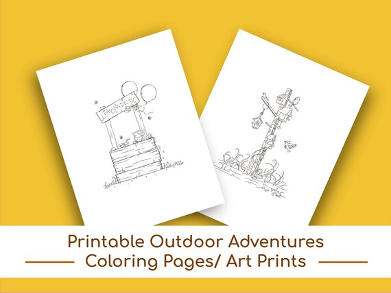 Printable Outdoor Adventures Coloring Pages Wall Art/wall | Etsy