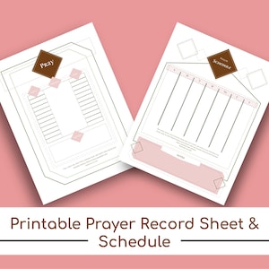 Printable Prayer Record Sheet & Schedule, Prayer Journal, Prayer ...