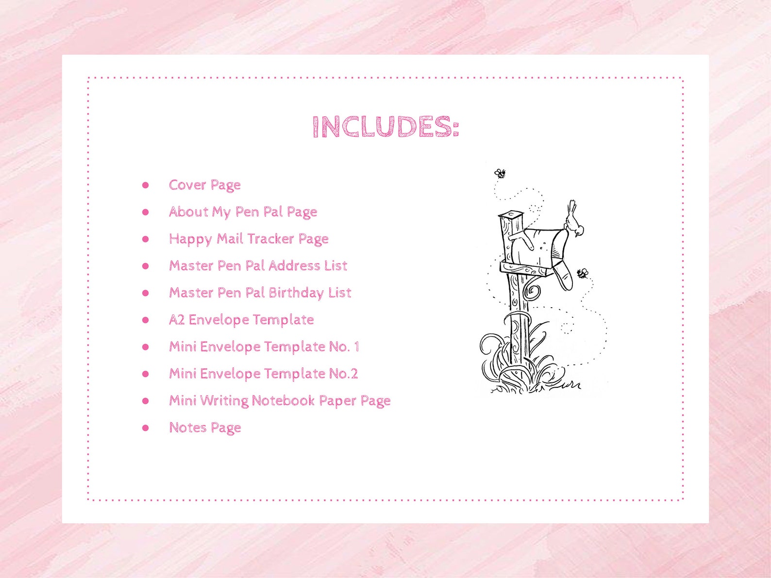 Pen-pal Binder Bundle Printable (10 Pages), Pen Pal Supplies, Pen Pal ...