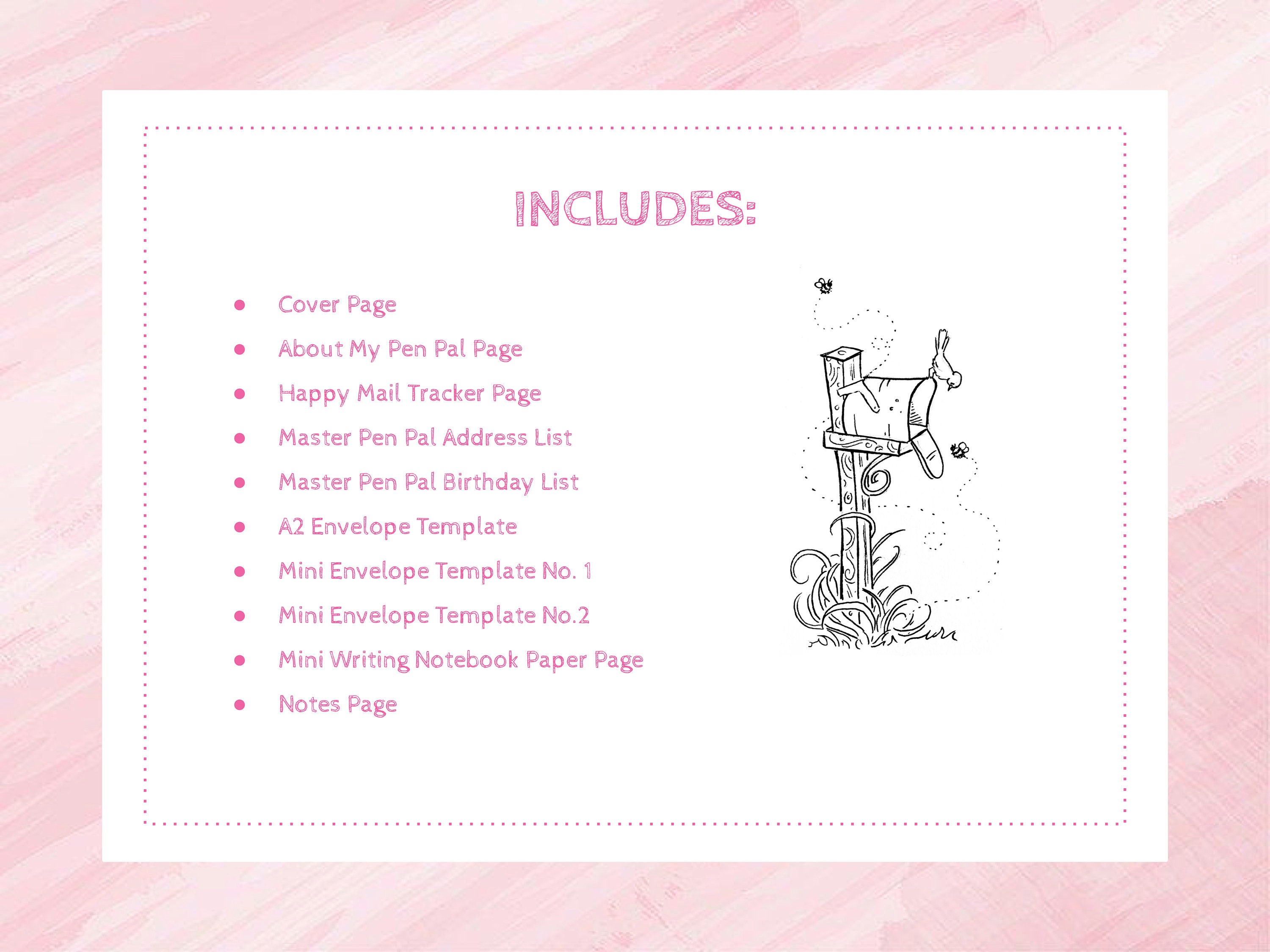 Pen-pal Binder Bundle Printable (10 Pages), Pen Pal Supplies, Pen Pal ...