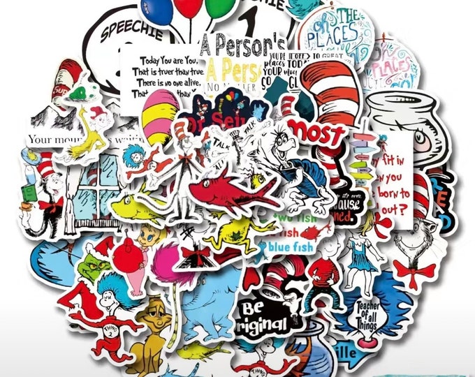Cat in the Hat Stickers, Dr Seuss Stickers, Favor Stickers - Etsy