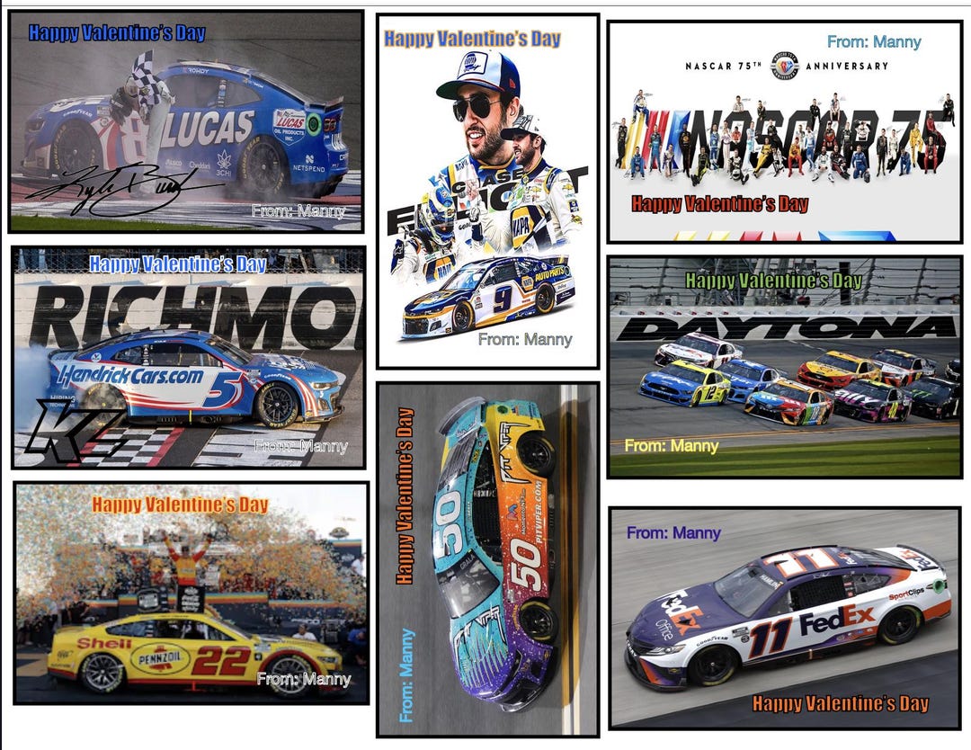 Personalized NASCAR Valentine's Day Cards: Race Car Classroom Exchange ...