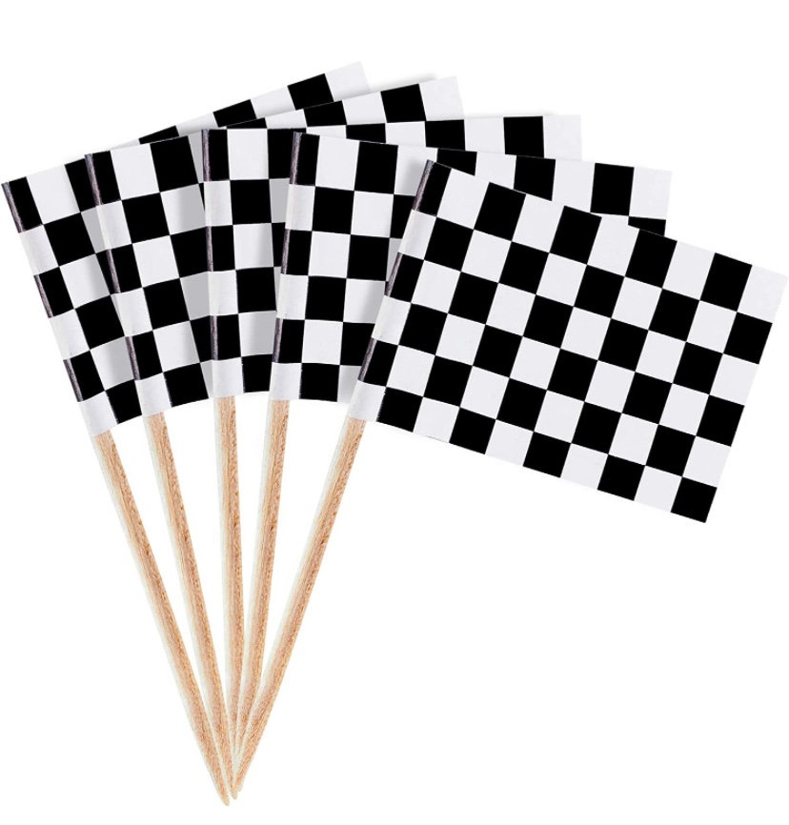 12 Pack Checkered Flag Cupcake Toppers - Etsy