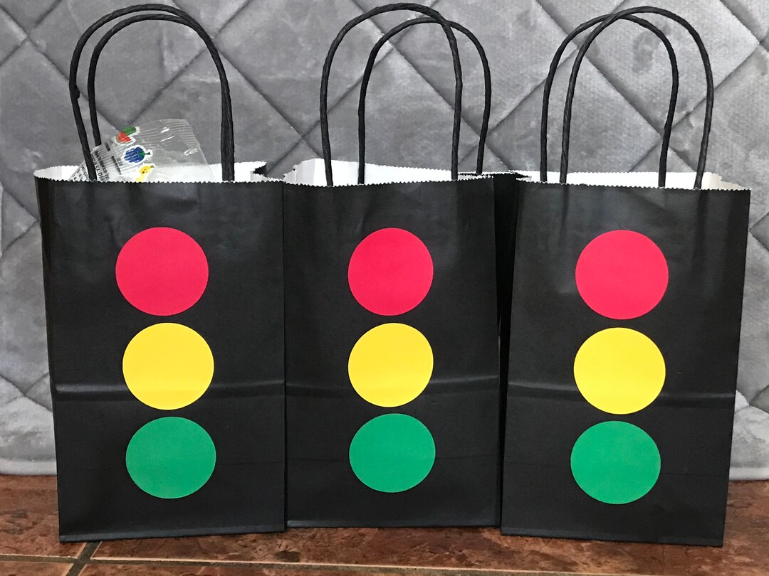 Traffic Light Party Favor Bags: Race Car Theme, Personalized Option - Etsy